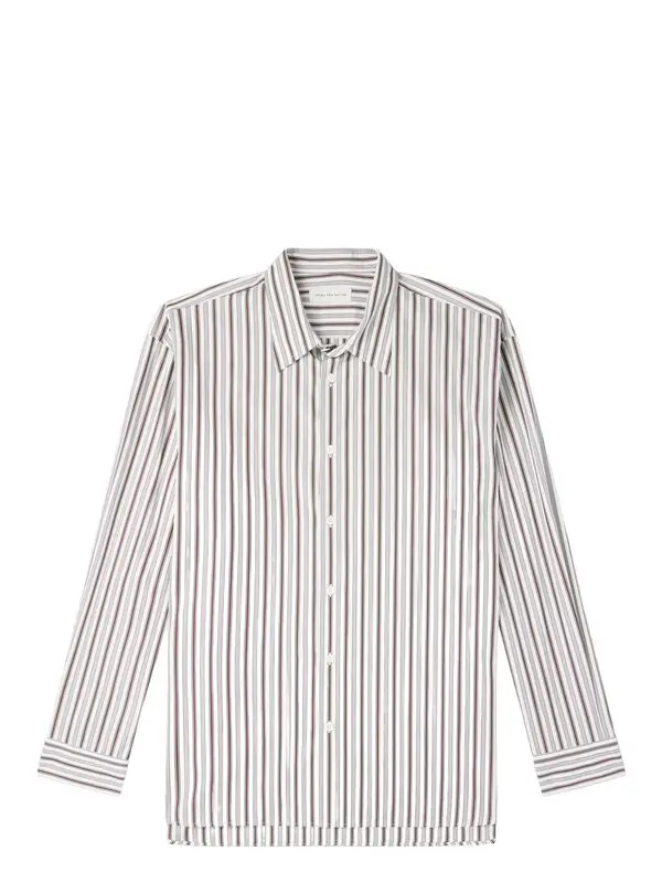 Dries Van Noten Croom Striped Cotton-poplin Shirt - Brown