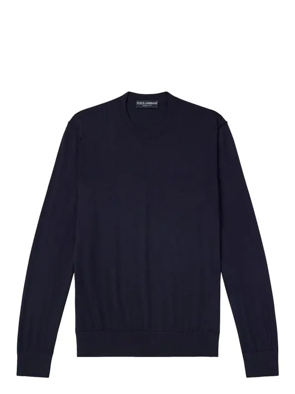 Dolce & Gabbana Cashmere Crew Neck Sweater - Blue
