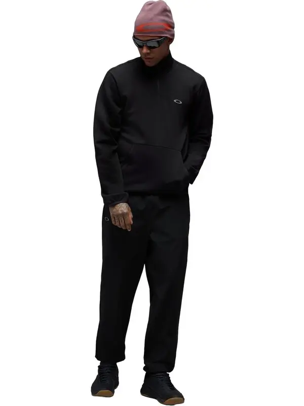 Oakley Quarter-zip Sweatshirt With Kangaroo Pocket - Black