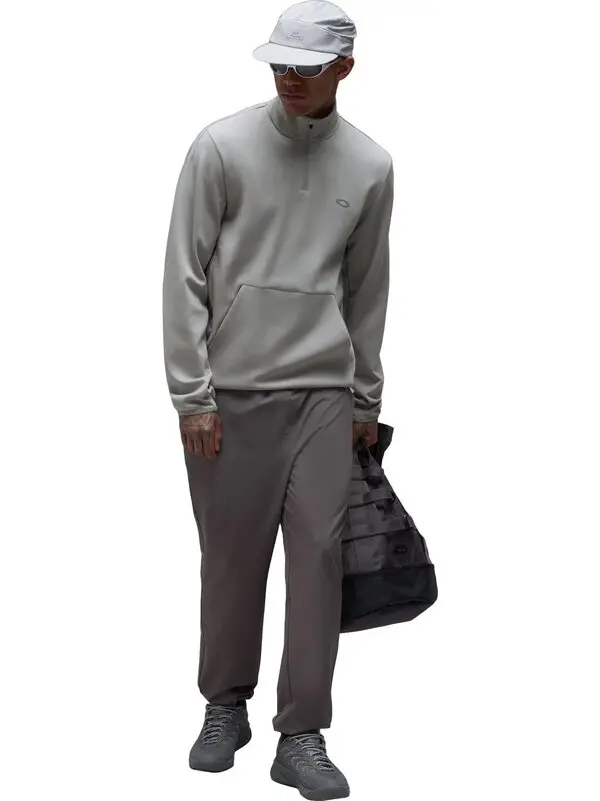 Oakley Quarter-zip Sweatshirt With Kangaroo Pocket - Cement