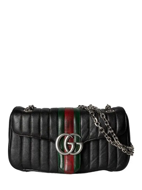 Gucci Jetset Gg Marmont Shoulder Bag Leather - Black