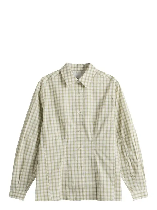 SAMSØE SAMSØE Saalesso Checked Shirt With Adjustable Buckle Detail - Mosstone Check