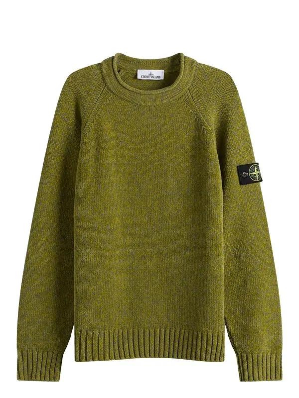 Stone Island Mouline Cotton Chenille Jumper - Cactus Melange