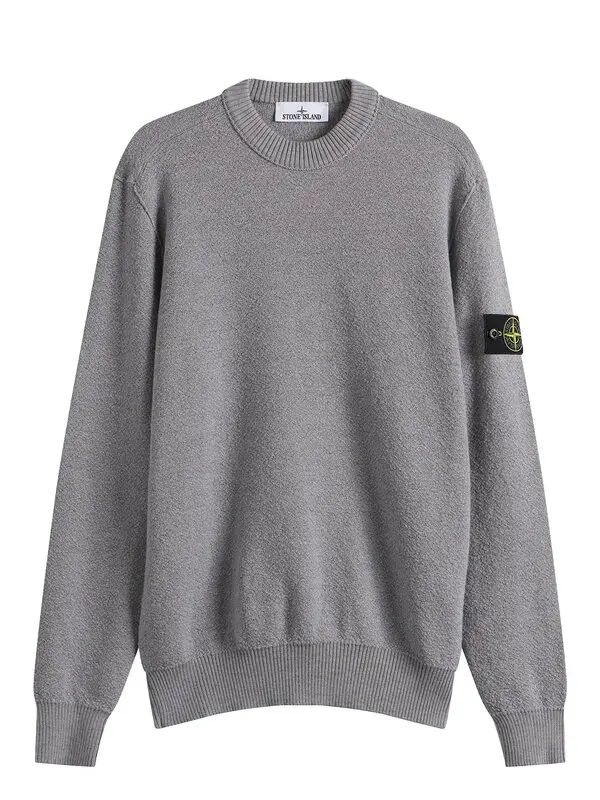 Stone Island Textured Stitch Jumper - Ash Grey