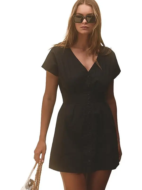 Z Supply Sanna 100% Cotton Mini Dress - Black
