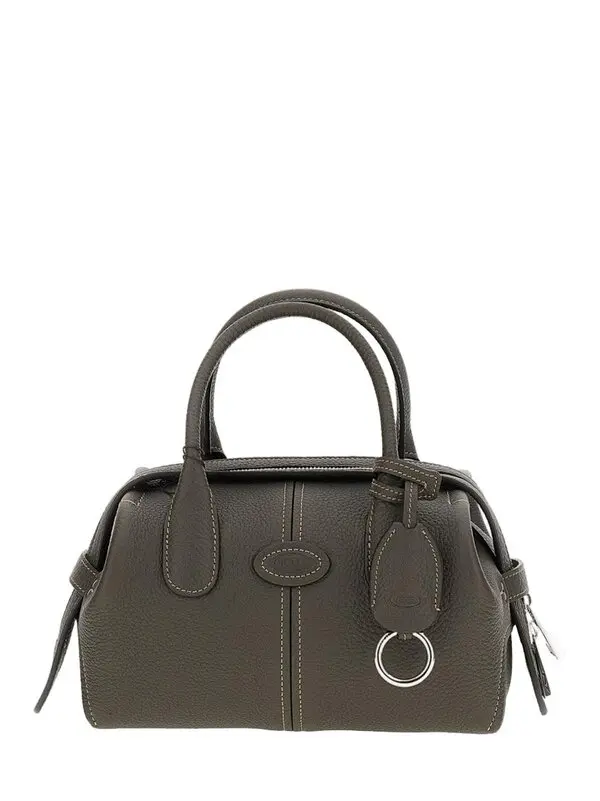 TOD'S Mini Trunk Bag In Hammered Leather - Grey
