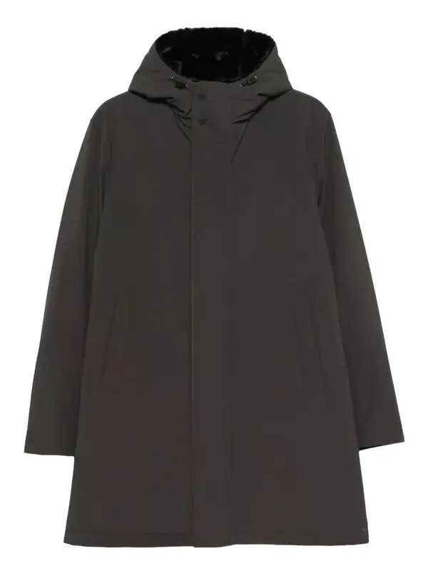 Herno Hooded Parka With Faux Fur Collar - Grey