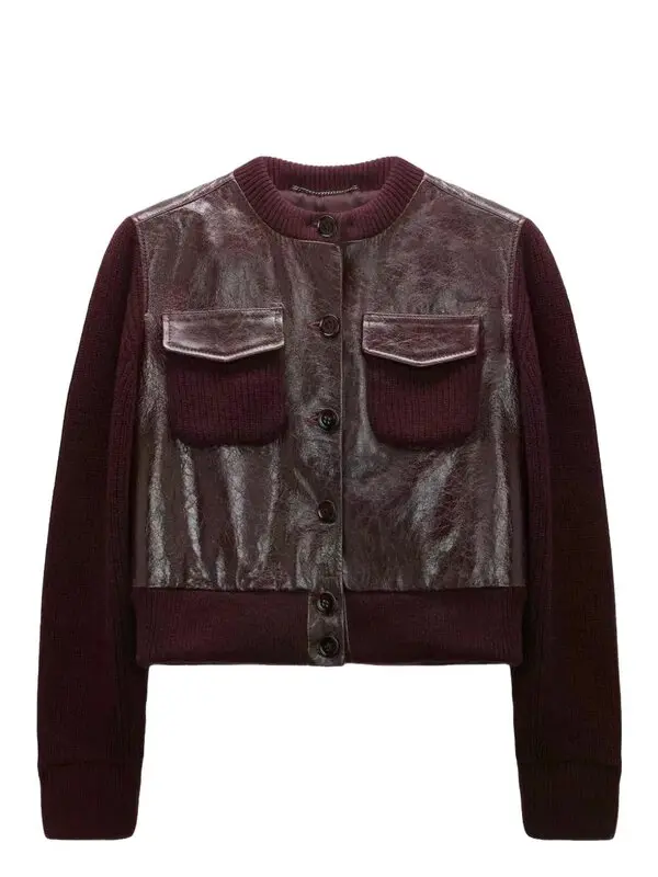 Dorothee Schumacher Leather-paneled Knitted Jacket - Red