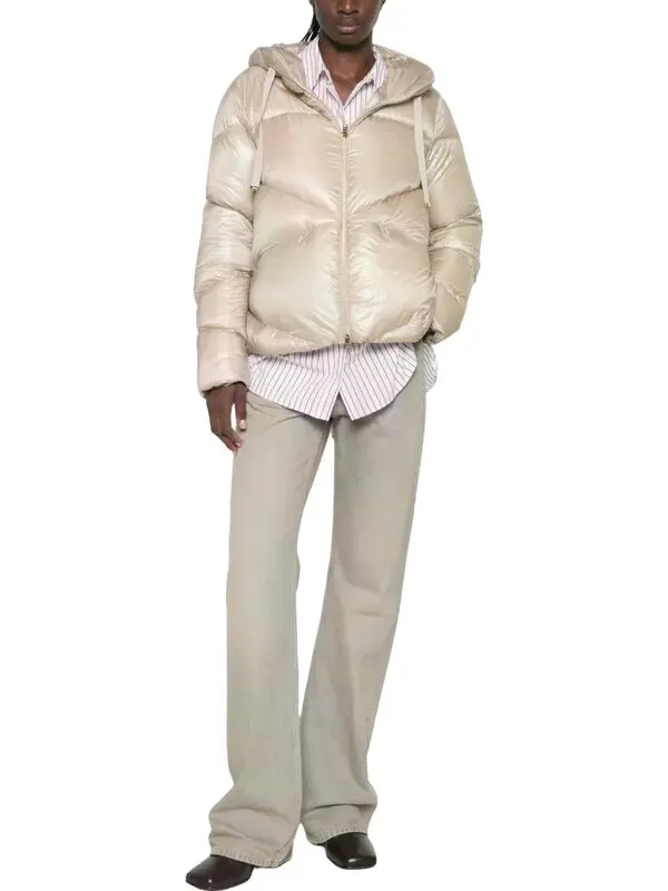 Herno Quilted Hooded Jacket - Neutrals