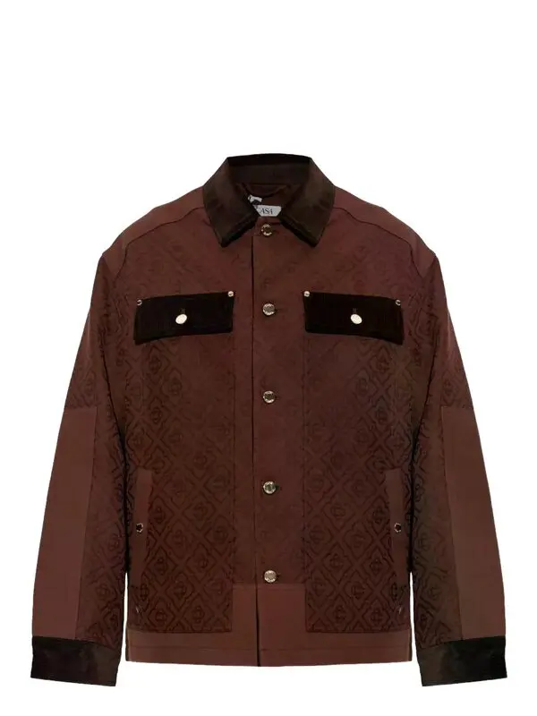 Casablanca Monogram Corduroy-trim Shirt Jacket - Brown