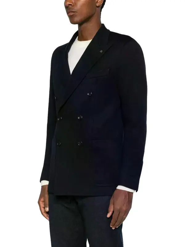 Tagliatore Double-breasted Peak-lapel Blazer - Blue