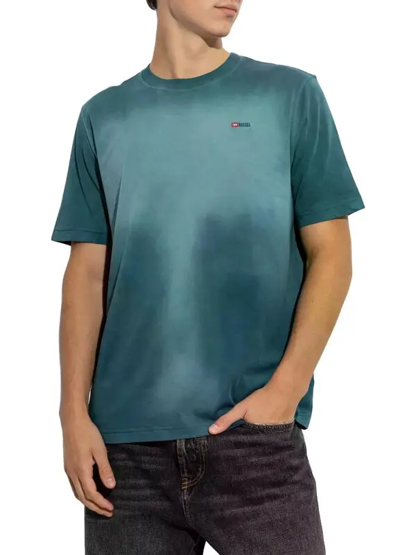DIESEL® Logo-embroidered T-shirt - Blue