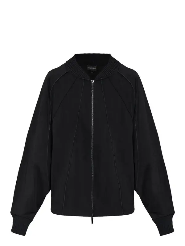 Emporio Armani Punto Milano Jersey Blouson Jacket With Drawstring Hem - Black