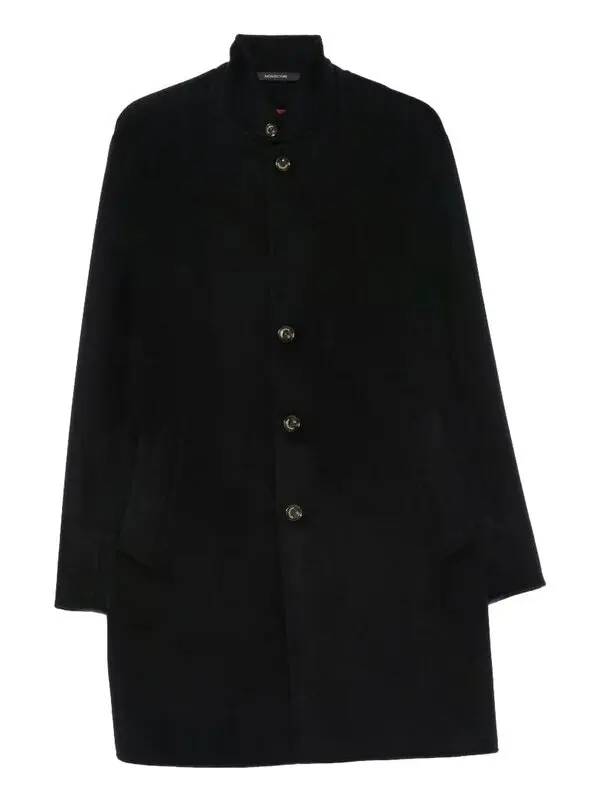 MONTECORE Button-fastening High Neck Coat - Blue