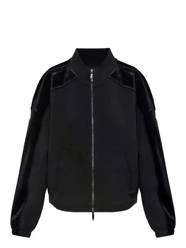 Emporio Armani Double Jersey Zip-up Jacket - Black