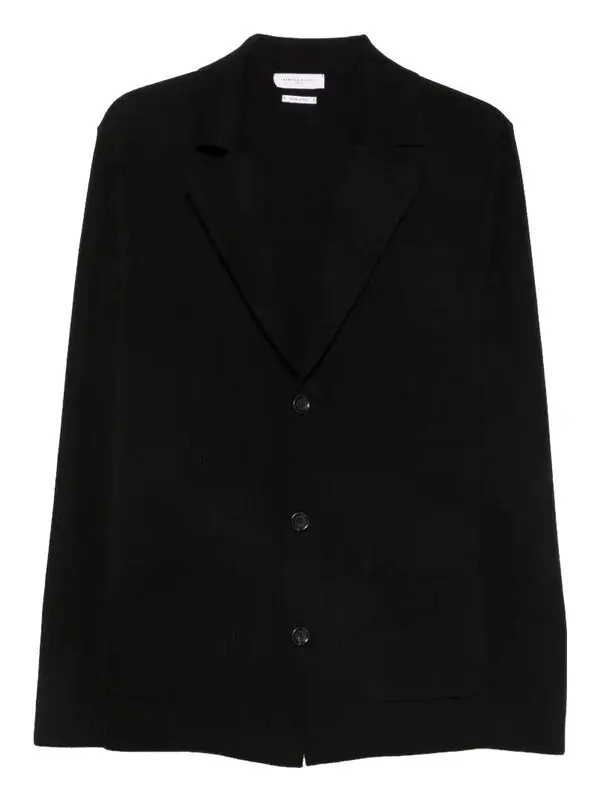 DANIELE FIESOLI Merino Wool Notch Lapel Cardigan - Black