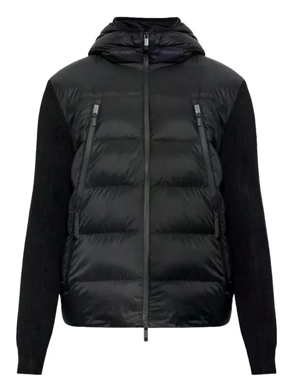 Moncler Wool Padded Zip-up Cardigan - Black