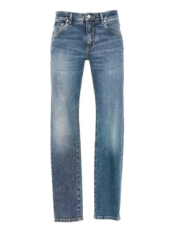 Dolce & Gabbana Logo Plaque Straight-leg Jeans - Blue