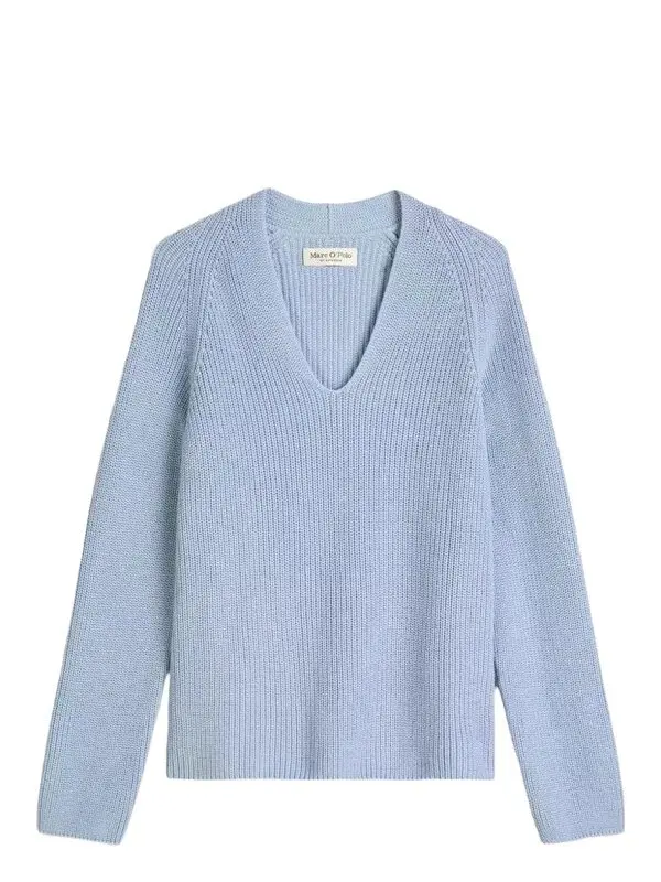 Marc O'polo V-neck Ribbed Knit Sweater - Blue