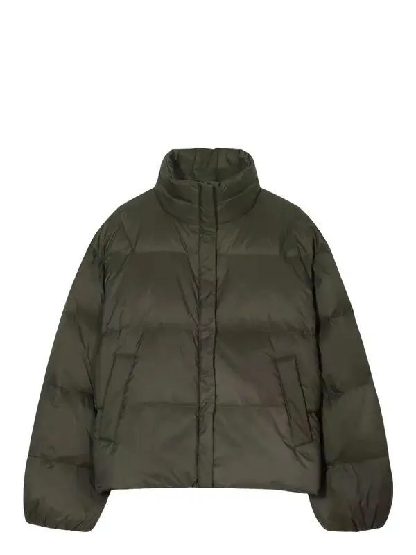 Closed Quilted High-neck Jacket - Green