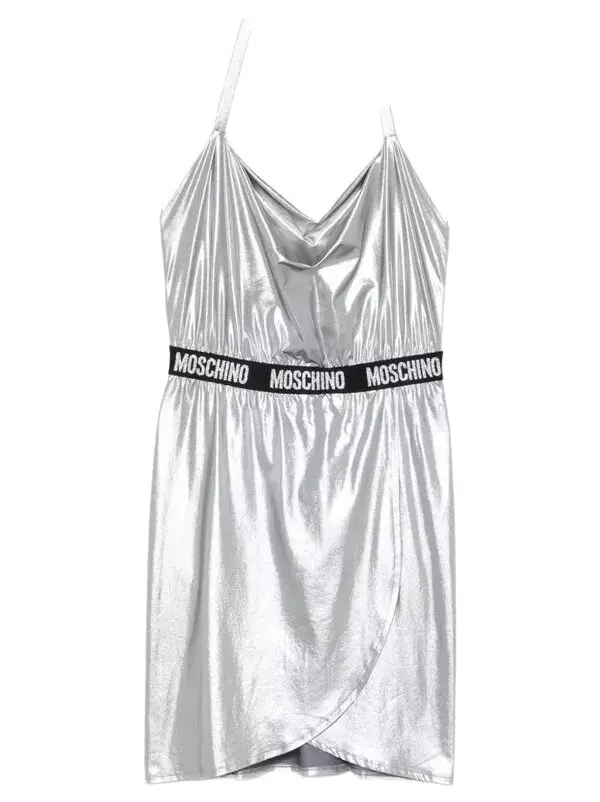 Moschino Waistband Wrap Skirt Dress - Silver