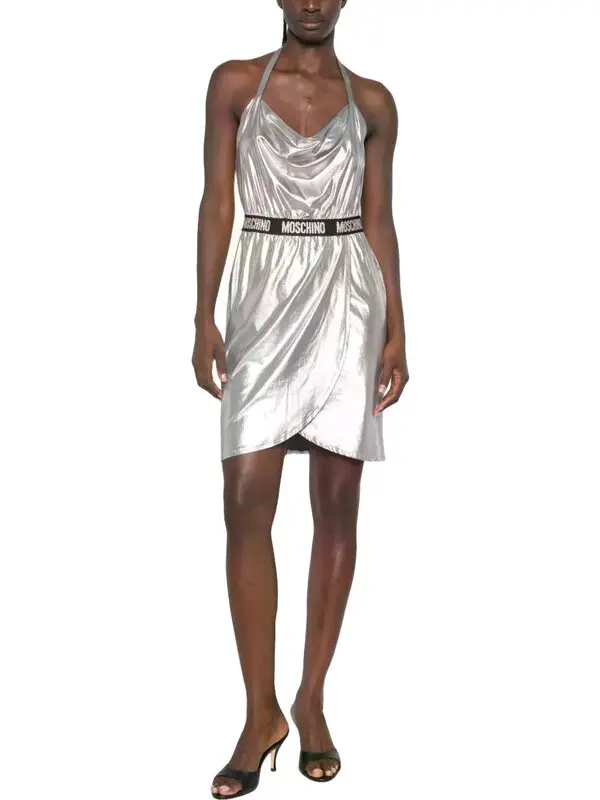 Moschino Waistband Wrap Skirt Dress - Silver