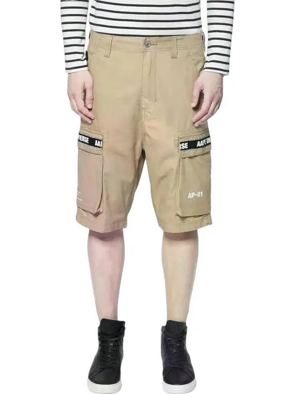 AAPE BY *A BATHING APE Logo-tape Cargo Shorts - Neutrals