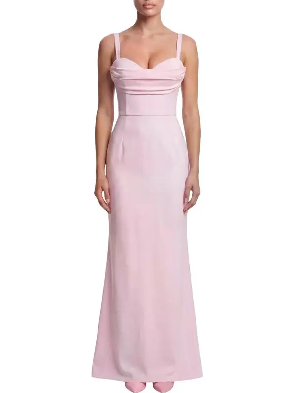 POST MERIDIEM Gathered-bodice Maxi Dress - Pink