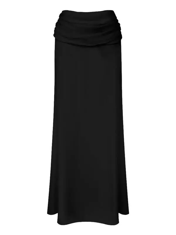 POST MERIDIEM Draped Chiffon Maxi Skirt - Black