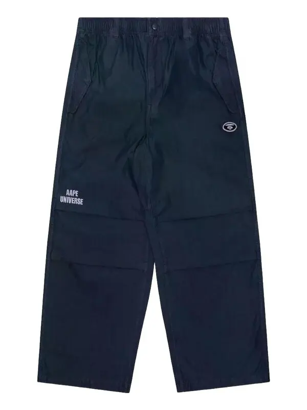 AAPE BY *A BATHING APE Moonface Embroidered Track Pants - Blue