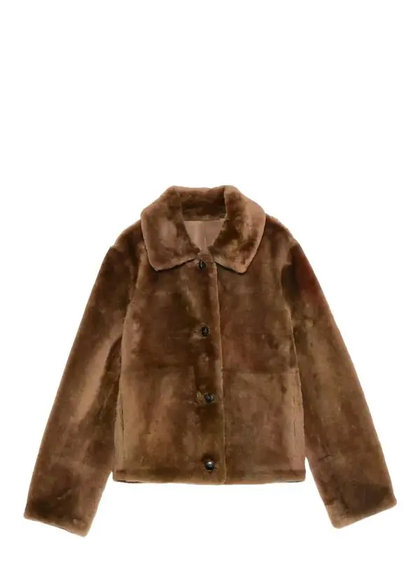 YVES SALOMON Shearling Jacket - Brown