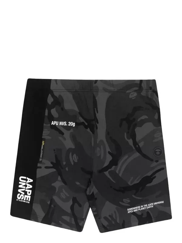 AAPE BY *A BATHING APE Camouflage Moonface Patch Shorts - Grey
