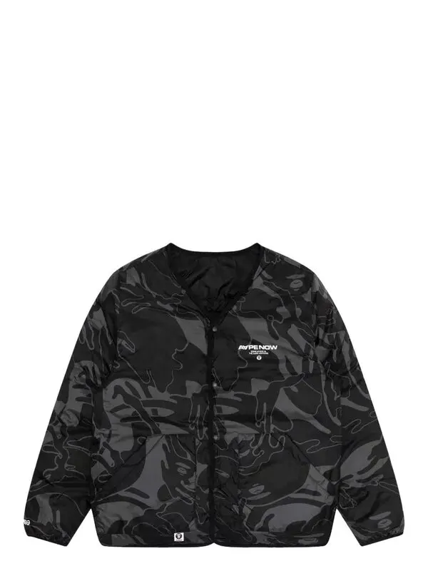 AAPE BY *A BATHING APE Moonface Reversible Camo-print Down Jacket - Black