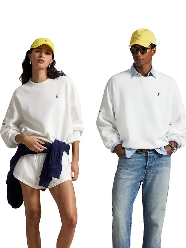 Ralph Lauren Us Open Fleece Crewneck Sweatshirt - Ceramic White