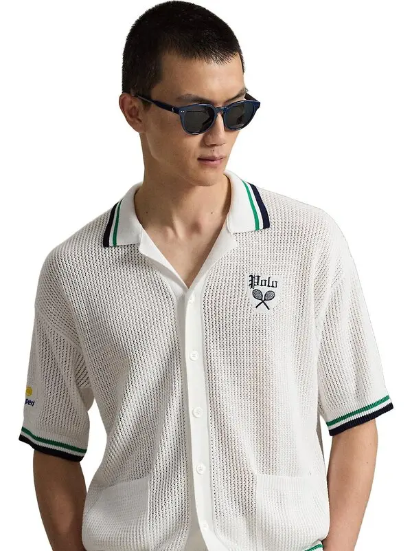Ralph Lauren Us Open Short-sleeve Cardigan - Ceramic White Multi