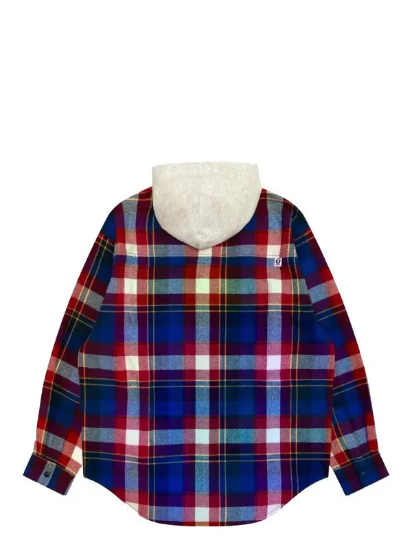 AAPE BY *A BATHING APE Check-pattern Hooded Shirt - Red