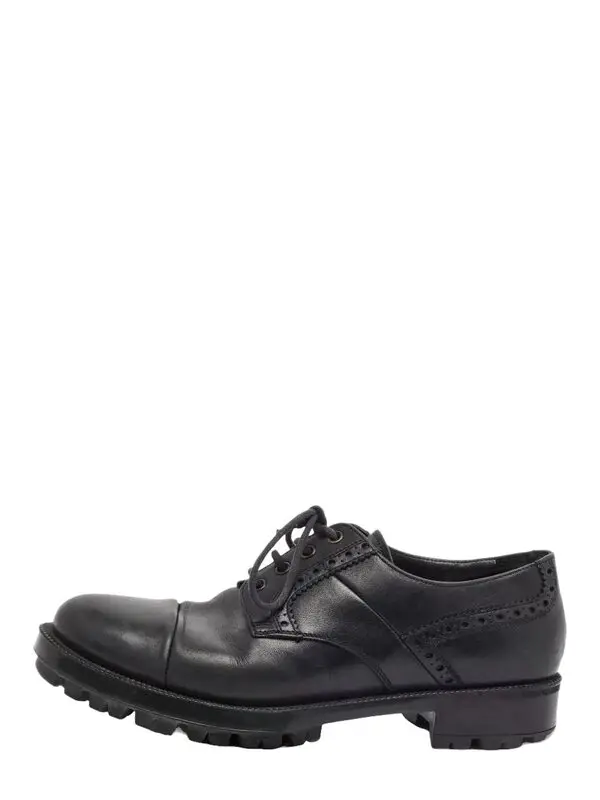 Prada Round Toe Derby Shoes - Black