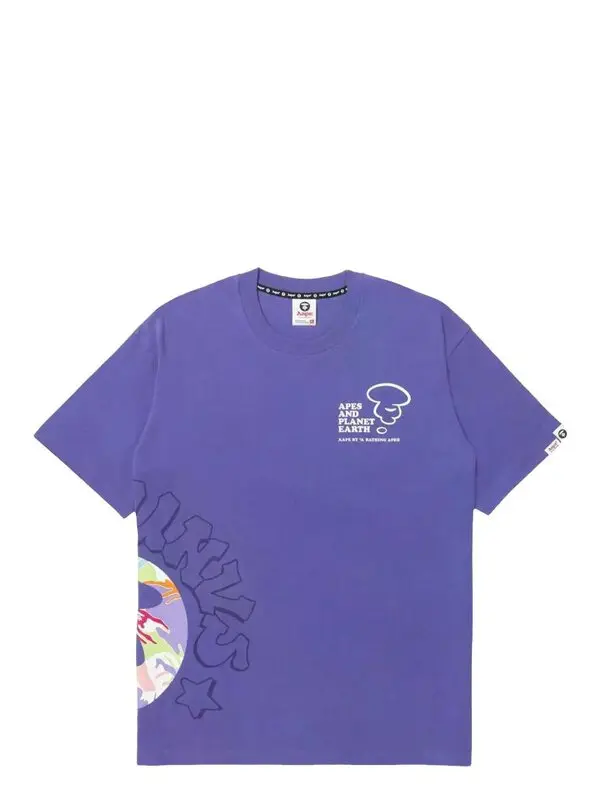AAPE BY *A BATHING APE Moonface Graphic-print T-shirt - Purple
