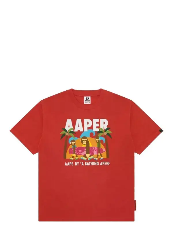 AAPE BY *A BATHING APE Aaper Graphic-print T-shirt - Red