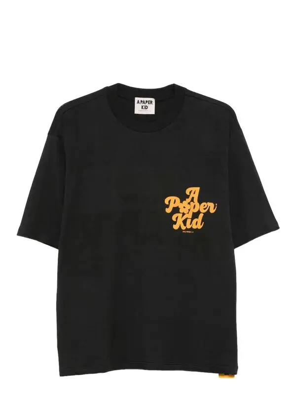 A PAPER KID Logo-print Short-sleeve T-shirt - Black