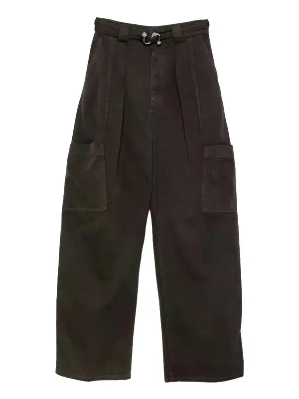 Sportmax Pleated Wide-leg Jeans - Brown