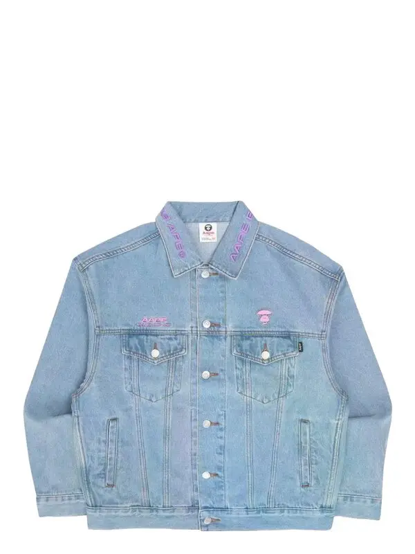 AAPE BY *A BATHING APE Heart-print Denim Trucker Jacket - Blue