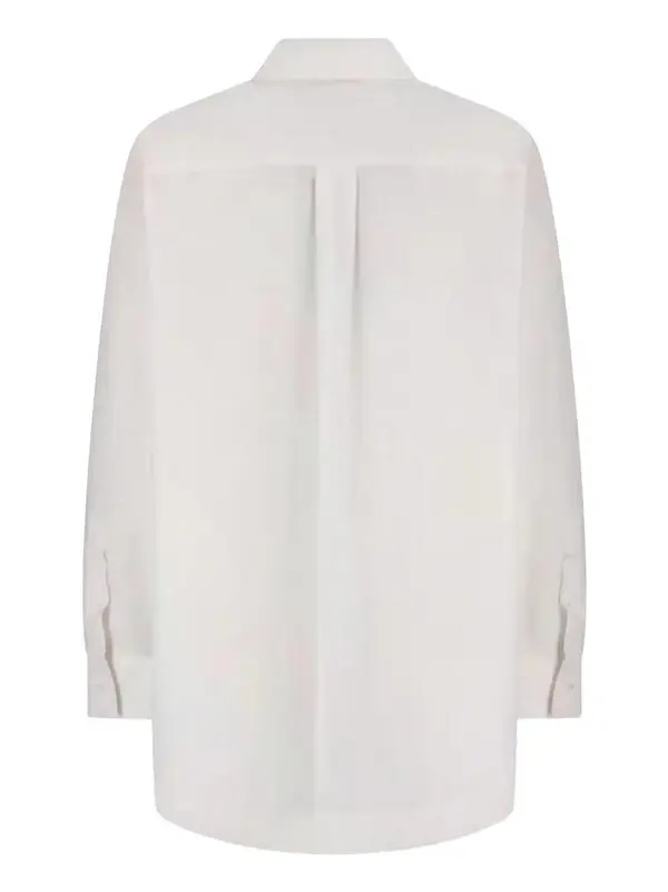 Fendi Striped Print Cotton Poplin Shirt - White