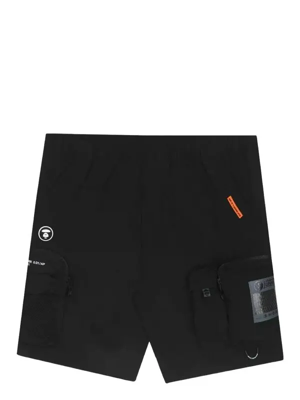 AAPE BY *A BATHING APE Moonface Detail Cargo Shorts - Black