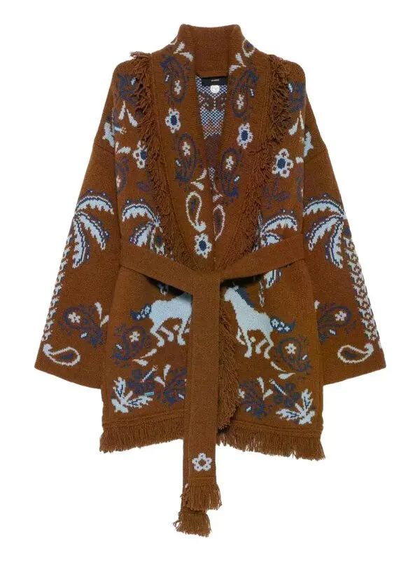 Alanui Island Roots Foulard Cardigan - Brown