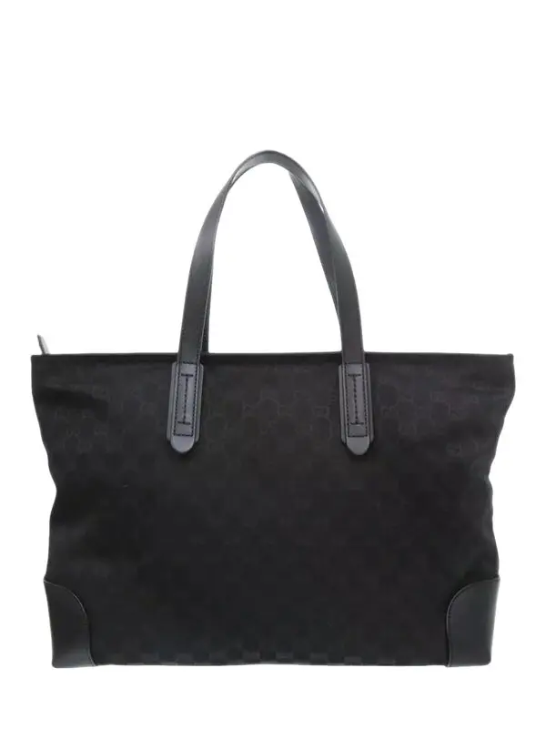 Gucci 2000-2015 Gg Canvas Web Tote Bag - Black