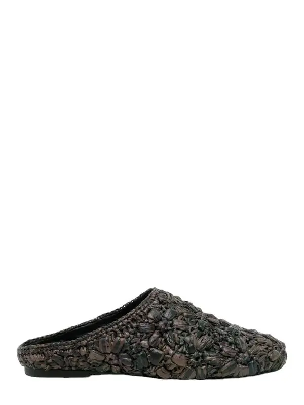 COTEMP Woven Slip-on Mules - Brown