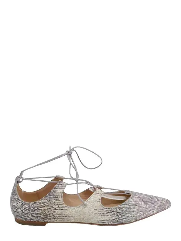 LOEFFLER RANDALL Ambra Snakeskin-effect Ballet Flats - Grey