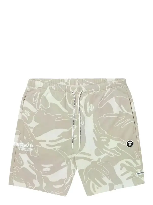 AAPE BY *A BATHING APE Moonface Camouflage Track Shorts - Neutrals