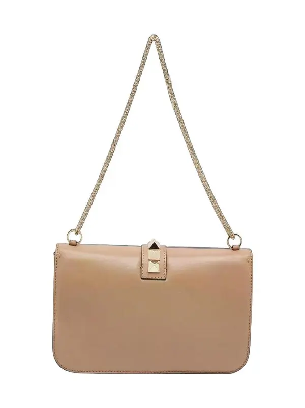 Valentino Garavani Glam Lock Rockstud Shoulder Bag - Neutrals